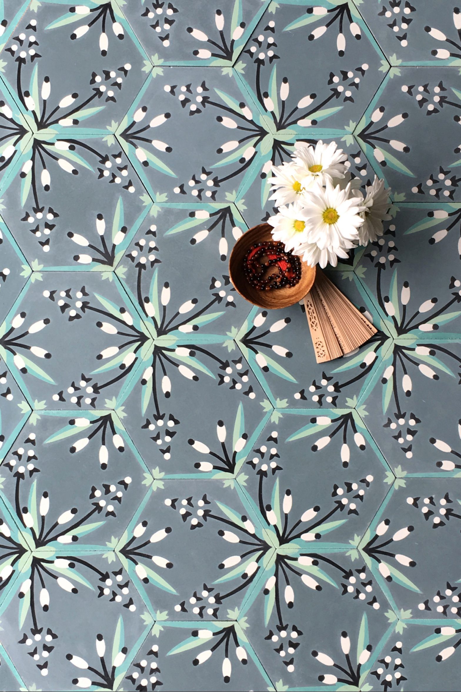 Cattail handmade cement tile - Grow House Grow